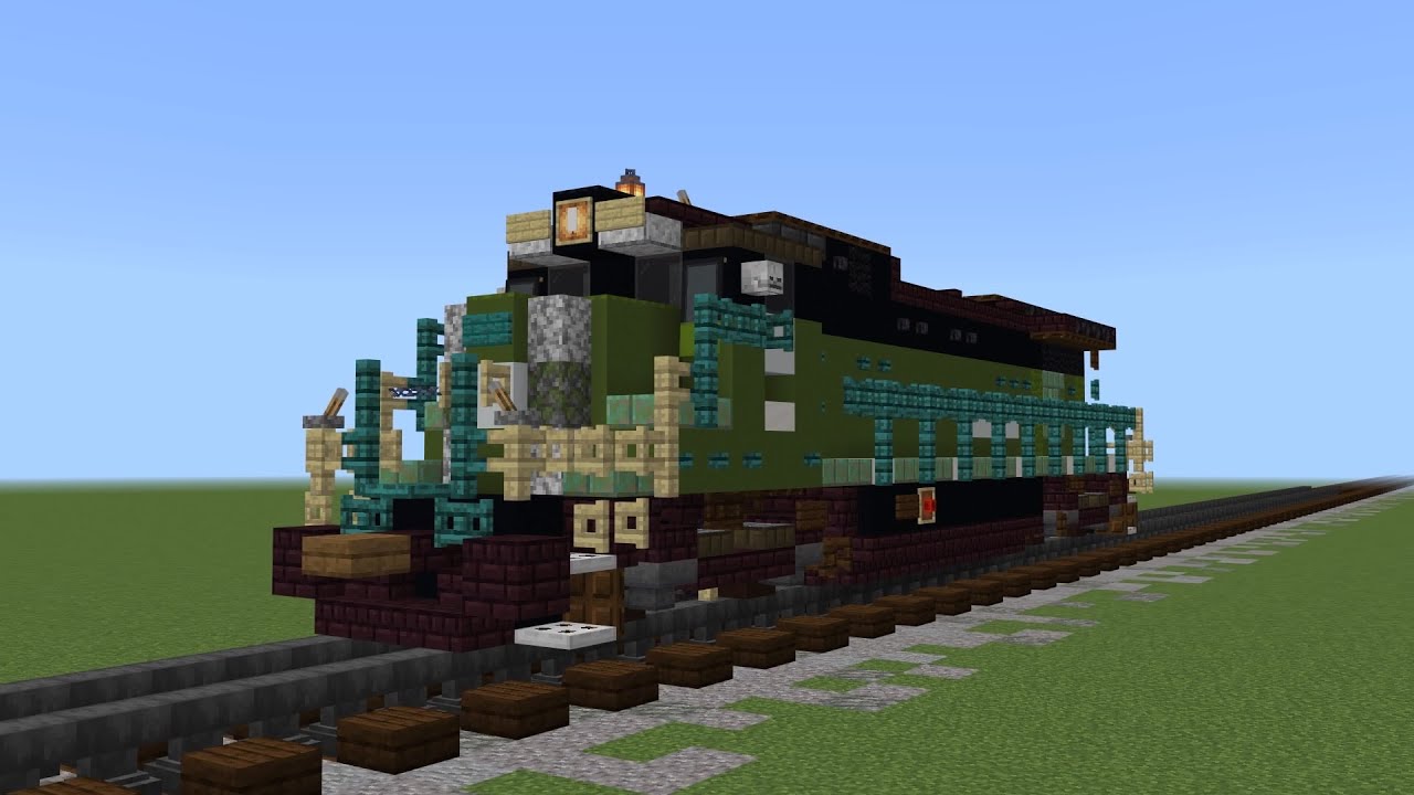 Minecraft Train Tutorial: Burlington Northern B32-8 - YouTube