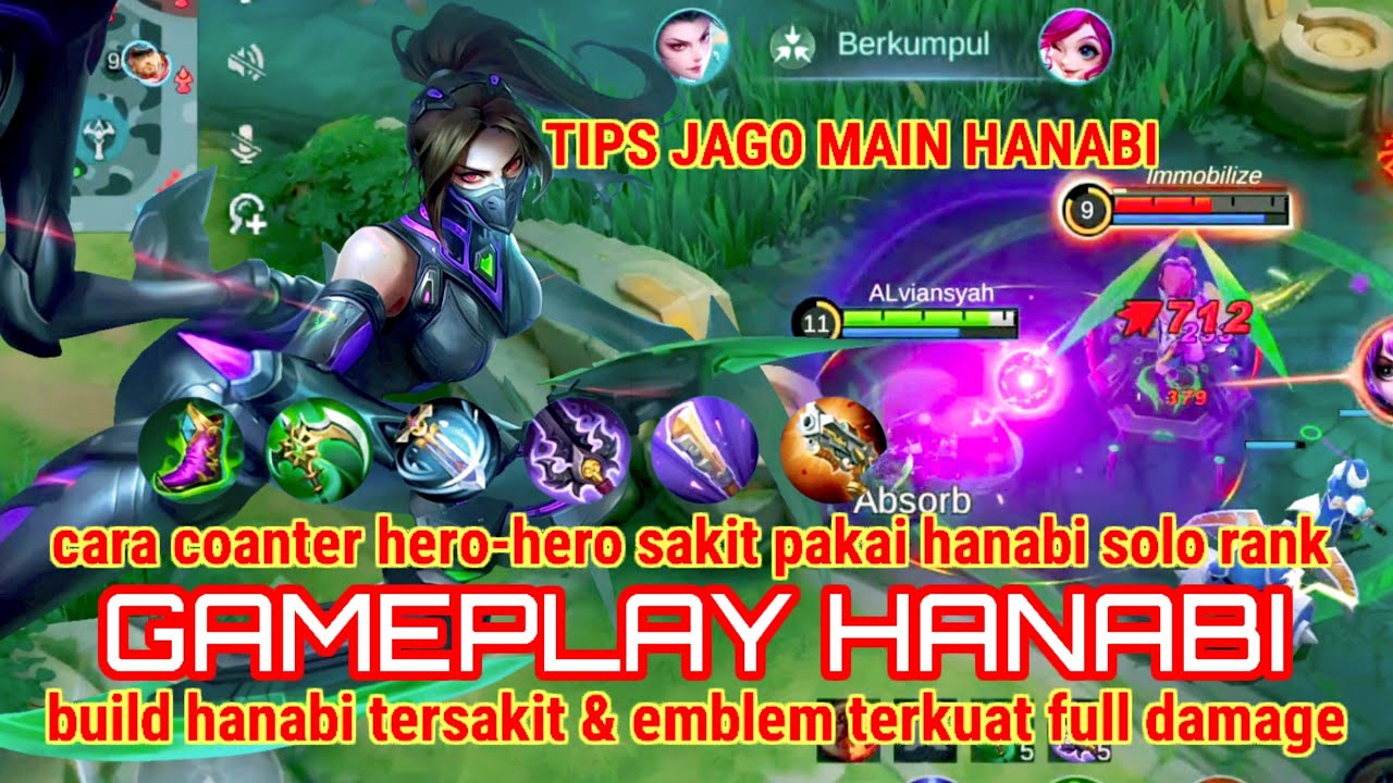 SETTING BUILD HANABI TERSAKIT📍EMBLEM & BUILD HANABI TERBARU FULL DAMAGE ...