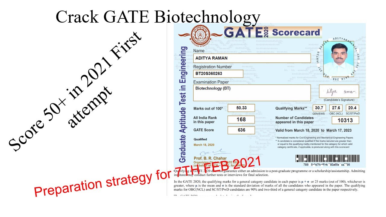 Biotechnology GATE-BT 2021| Last 15 Days Strategy| Crack GATE BT 2021 ...