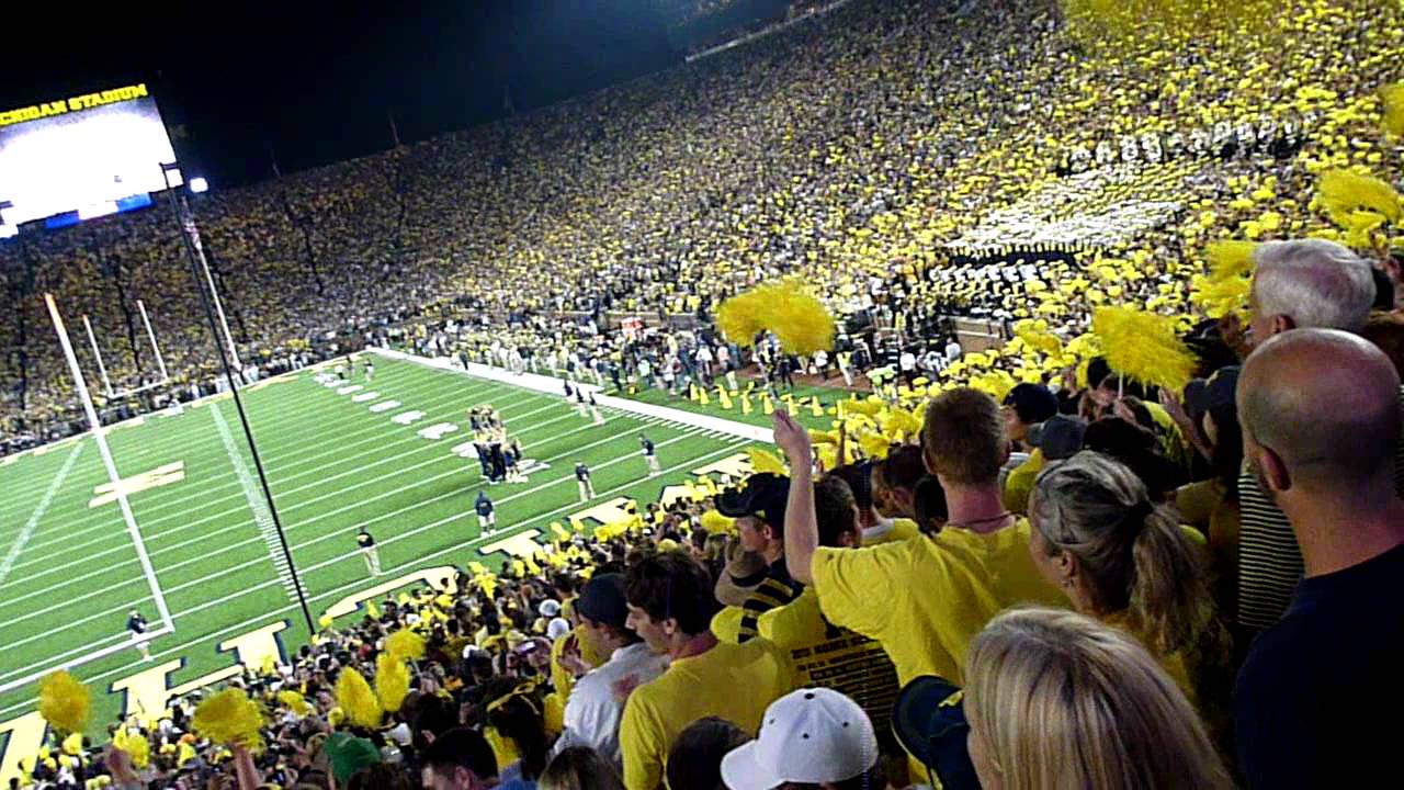 Michigan Stadium Attendance Announced Under the Lights - YouTube