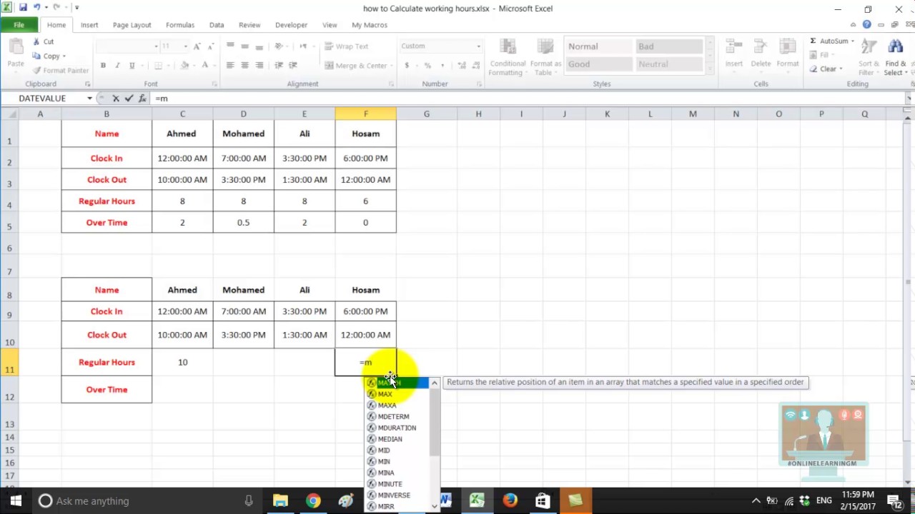 How To Create Time Sheet In Excel OnlineLearningM YouTube How To Create Time Sheet In Excel OnlineLearningM YouTube
