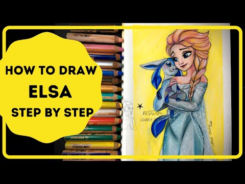 Nasıl Çizilir ? Elsa -Disney Frozen -Resim Çizme -Çizim Okulu -Ressam Kübra YILDIZ- How to draw Elsa
