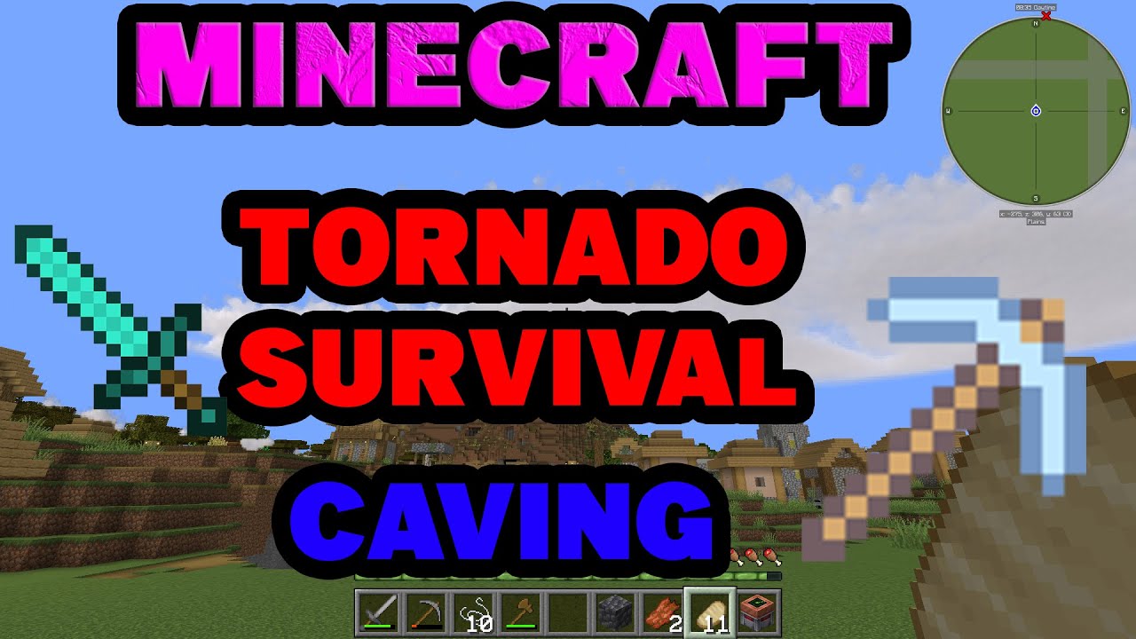 CAVING AND HAD ARE FIRST HURRICANE! Minecraft Tornado Survival S1E2 ...