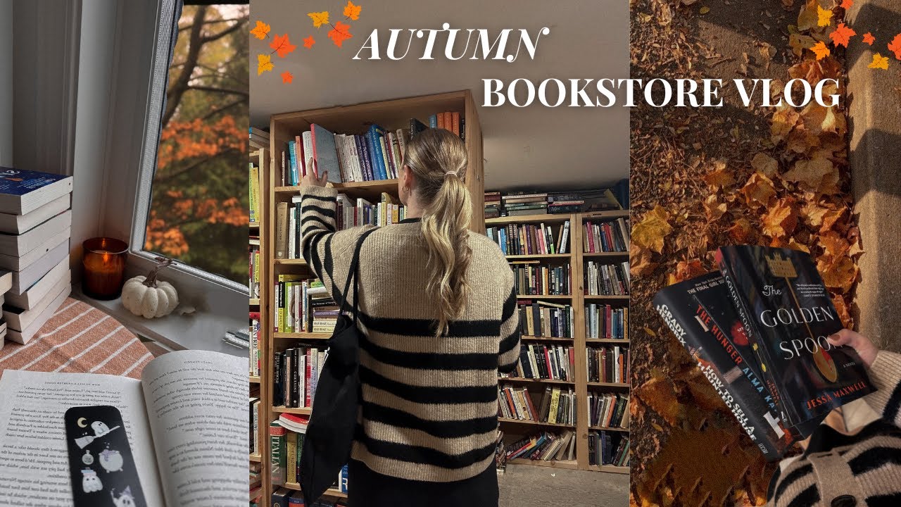 cozy autumn bookstore vlog 📖🍂 book shopping + book haul - YouTube