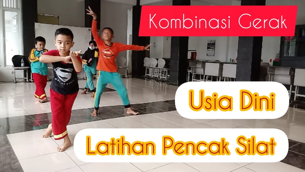 Pencak Silat anak-anak - latihan kombinasi gerak sebelum latihan teknik ...
