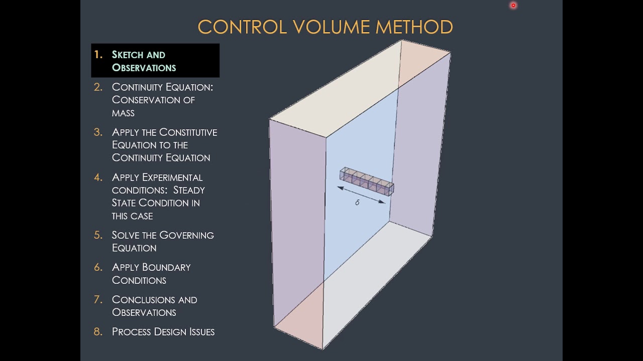 MSE 3044 Lecture 2 step 1 control volume method setup - YouTube
