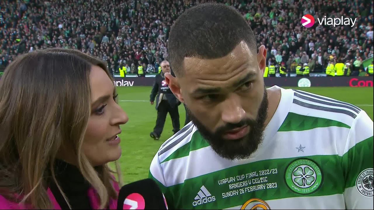Celtic's Cameron Carter-Vickers interviewed after winning Viaplay Cup ...