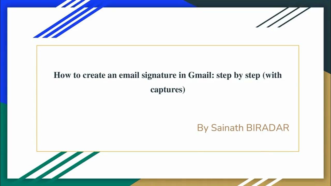 How to create and customize your email signature in Gmail - YouTube