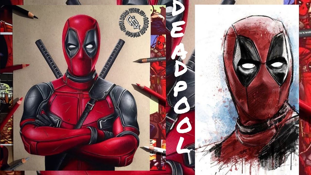 How to make Deadpool using pencil colours | step by step | VKN Arts ...