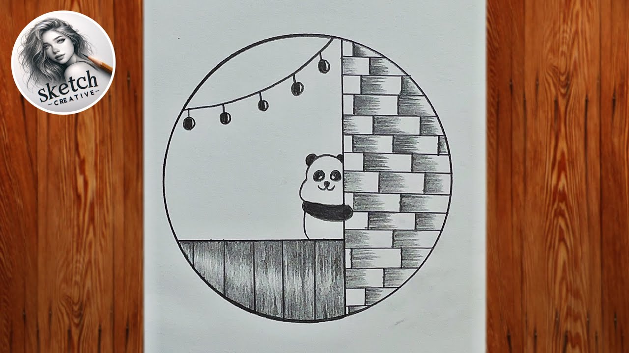 Adorable Teddy Bear Circle Drawing: Peek-a-Boo | EASY DRAWING | Pencil ...