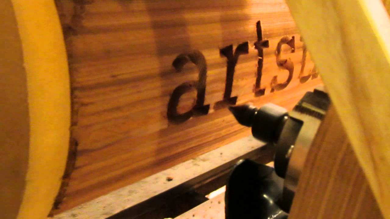 Sign cutting on router lathe - YouTube