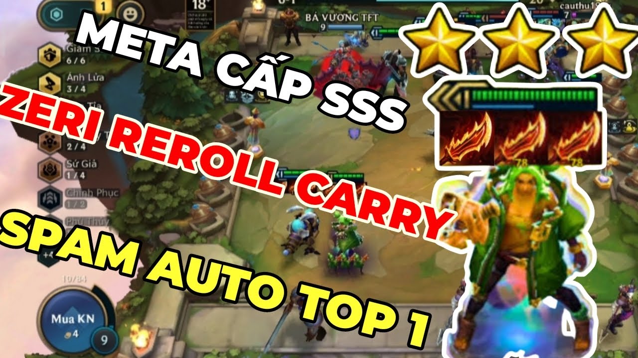 TFT META CẤP SSS ZERI REROLL CARRY PIKACHU GIẬT ĐIỆN CAO THẾ CẢ BẢN ĐỒ ...