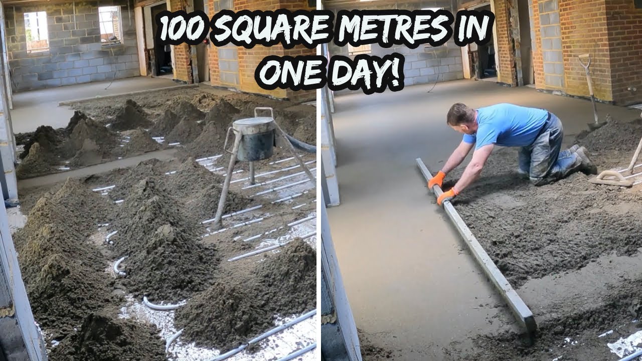 Sand & Cement Floor Screed Timelapse - 100 Square Metres in ONE day ...