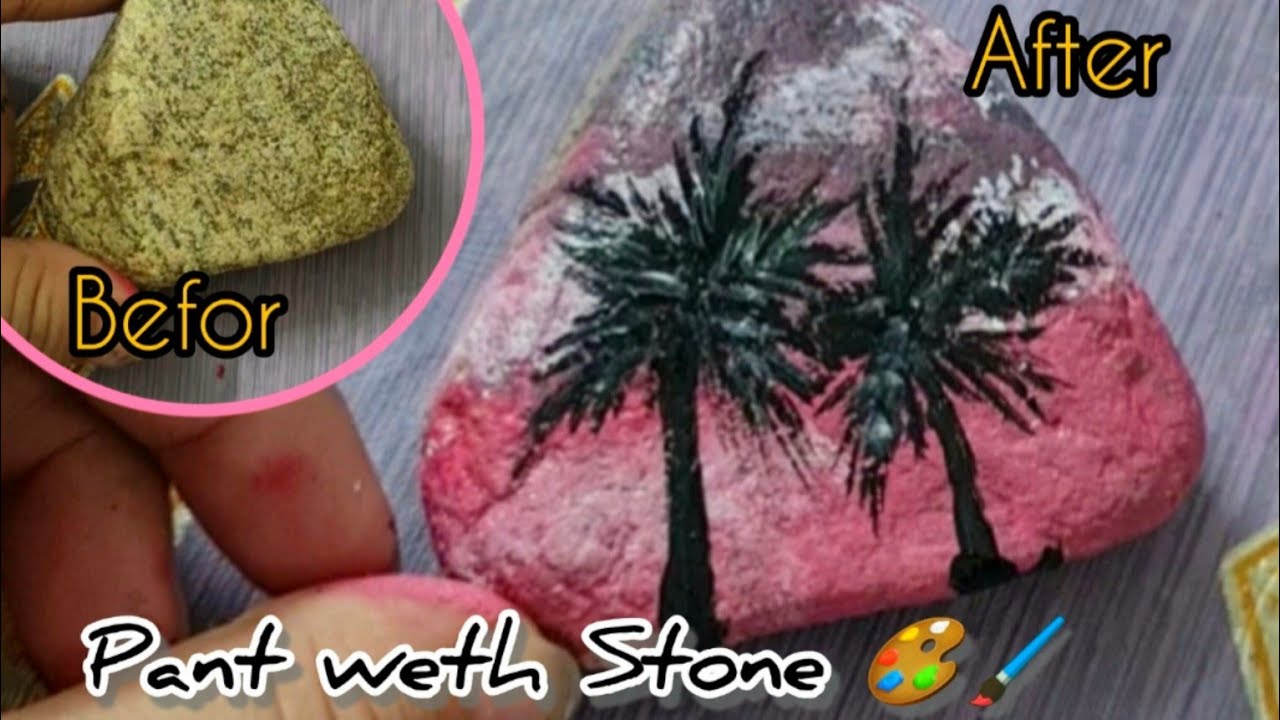 very easy acrylic painting on stone | step by step # simple & panr ...