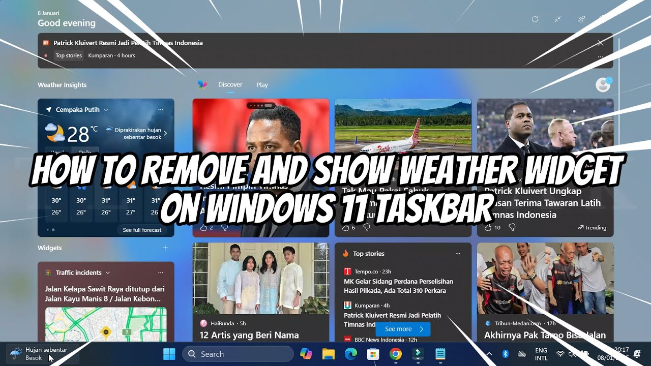 How to Remove and Show Weather Widget on Windows 11 Taskbar - YouTube