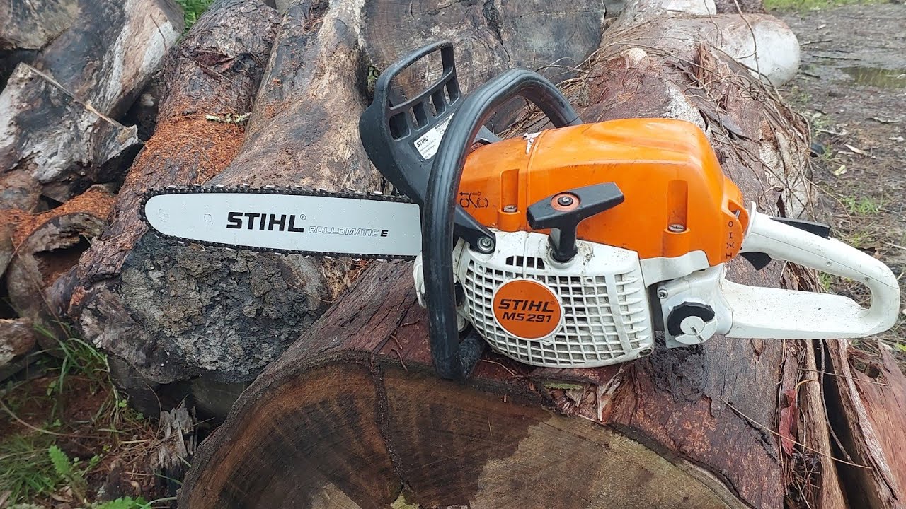 Ish's stihl ms291 chainsaw ported muffler mod in wood first time after ...