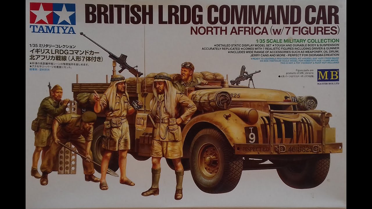 WHATS IN THE BOX. TAMIYA 32407 1/35; BRITISH LRDG COMMAND CAR, WITH 7 ...