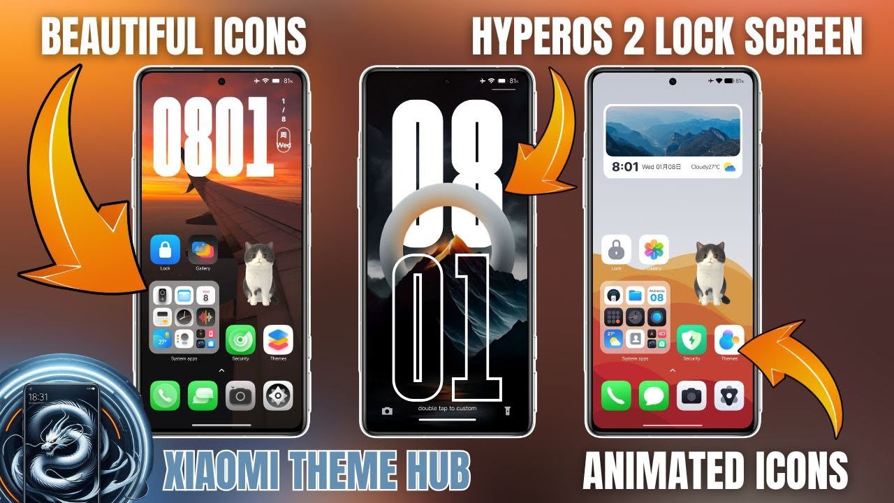 Chinese Theme Pack With Animated iCons, HyperOS 2 Lock Screen on Xiaomi ...