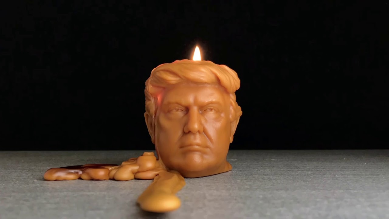 Trump candle timelapse burning and melting - YouTube