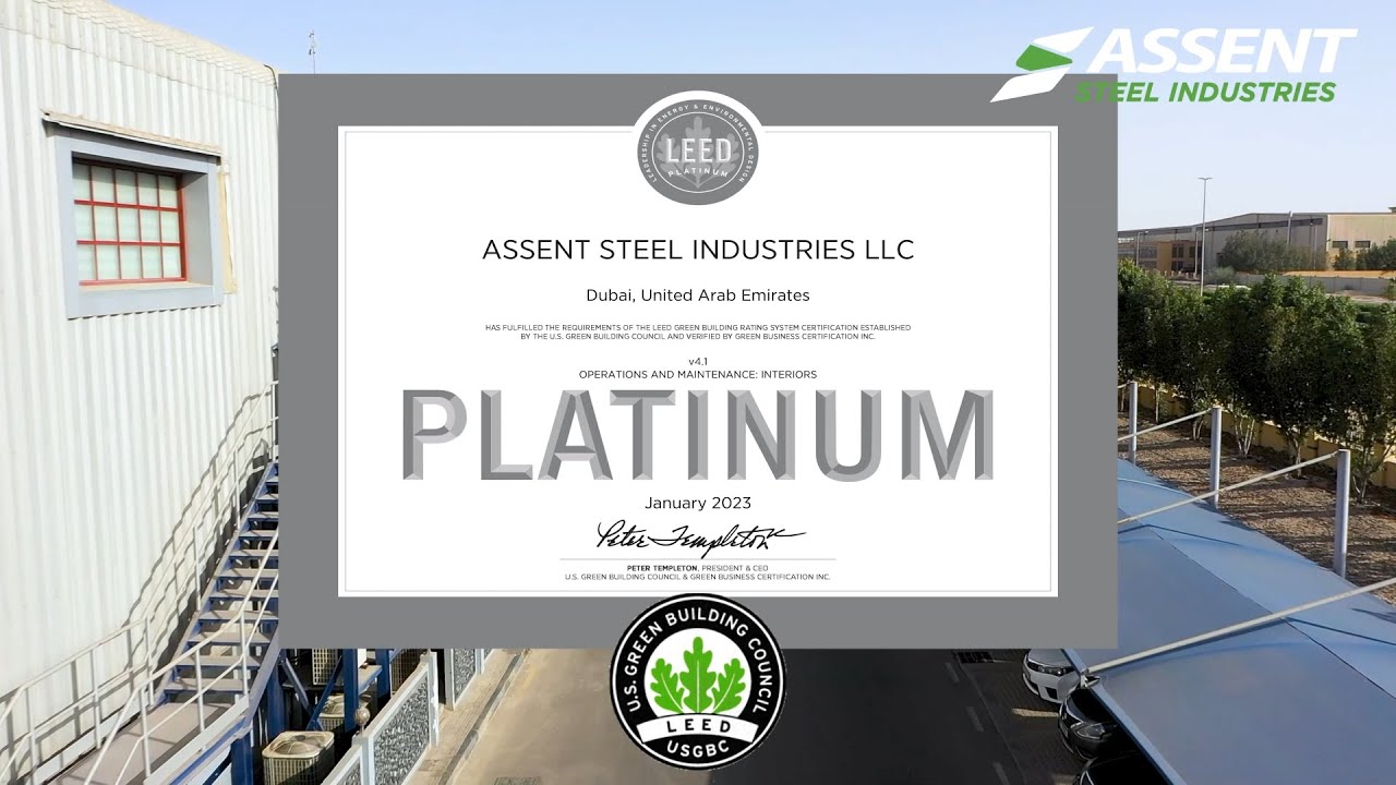 ASSENT STEEL PLATINUM LEED CERTIFIED | USGBC | GBCI - YouTube