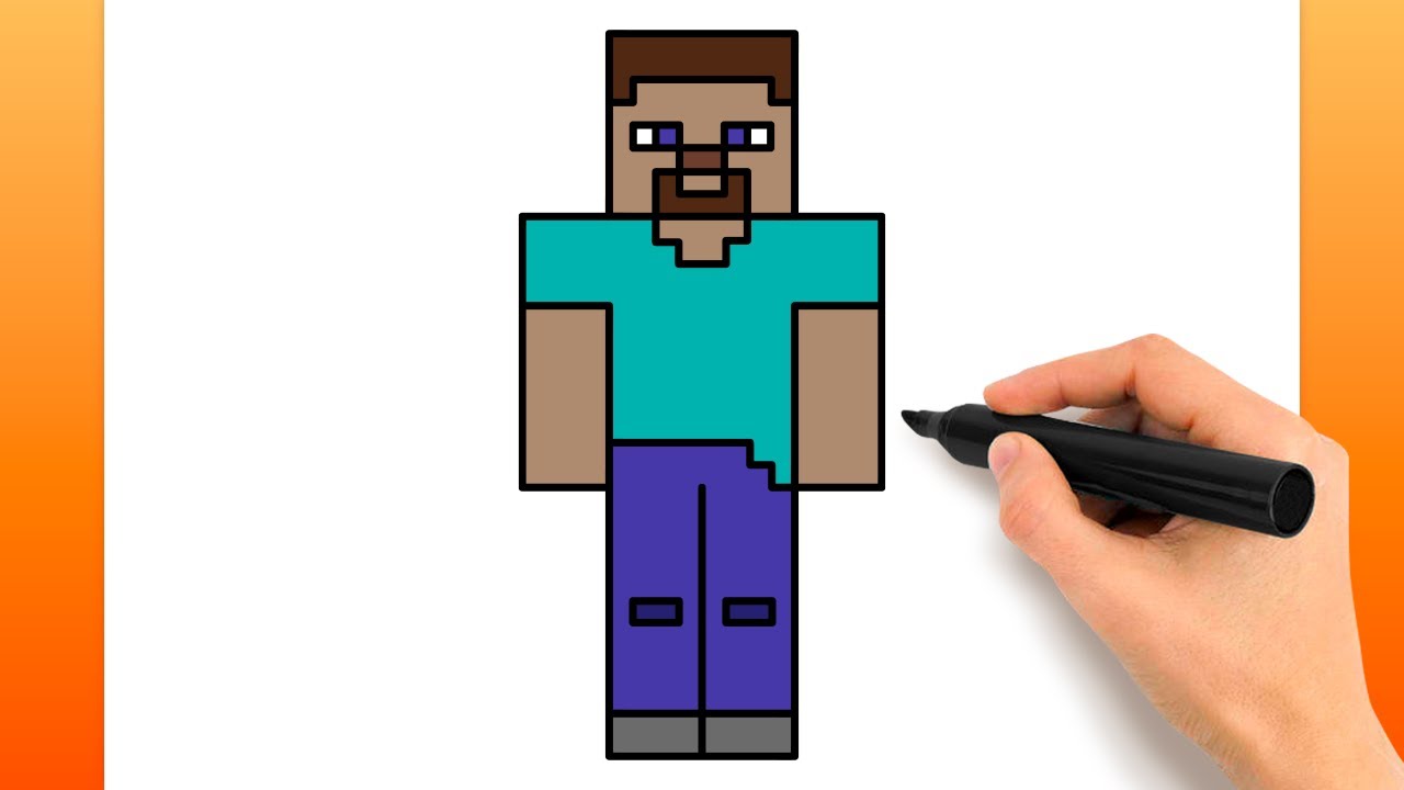 Comment Dessiner Steve De Minecraft (Tutoriel De Dessin Facile) - YouTube
