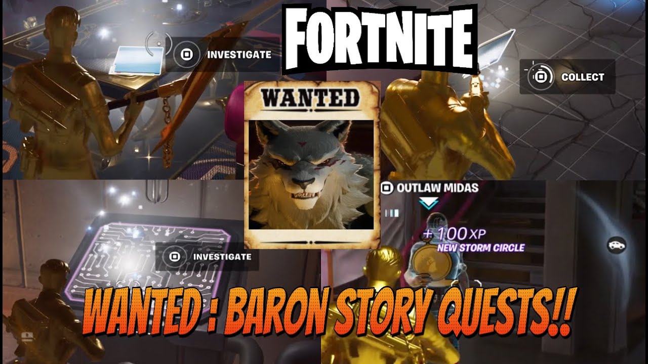Fortnite Outlaws Story - Wanted : Baron Cross Storyline Quests! - YouTube