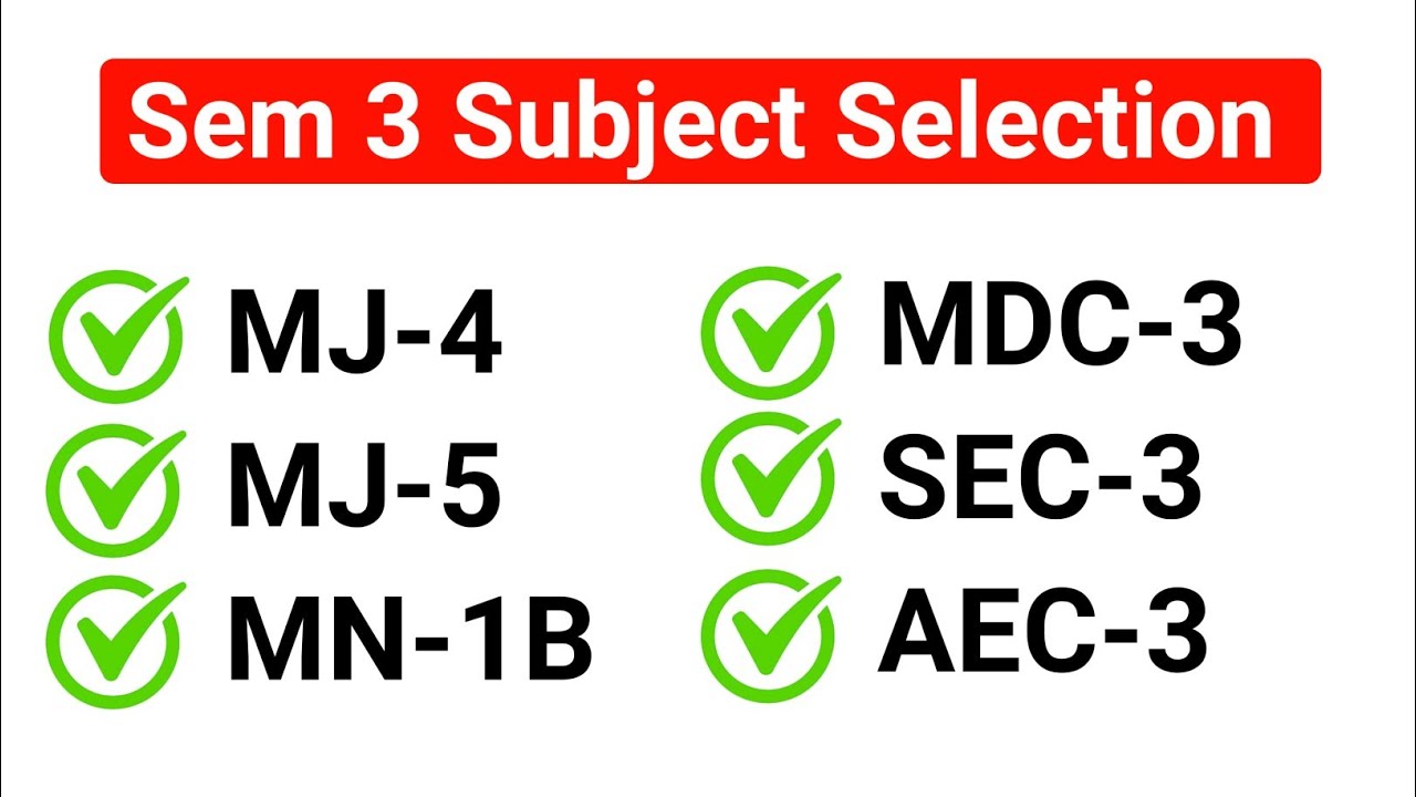 कौन-कौन सा विषय लेना अनिवार्य है? जानिए VBU Sem 3 Subject Selection Process for 2022-26 - YouTube