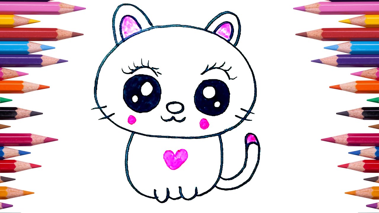 How to draw Hello Kitty | Draw Cute Cat Tutorial #cutekittyart #cat # ...