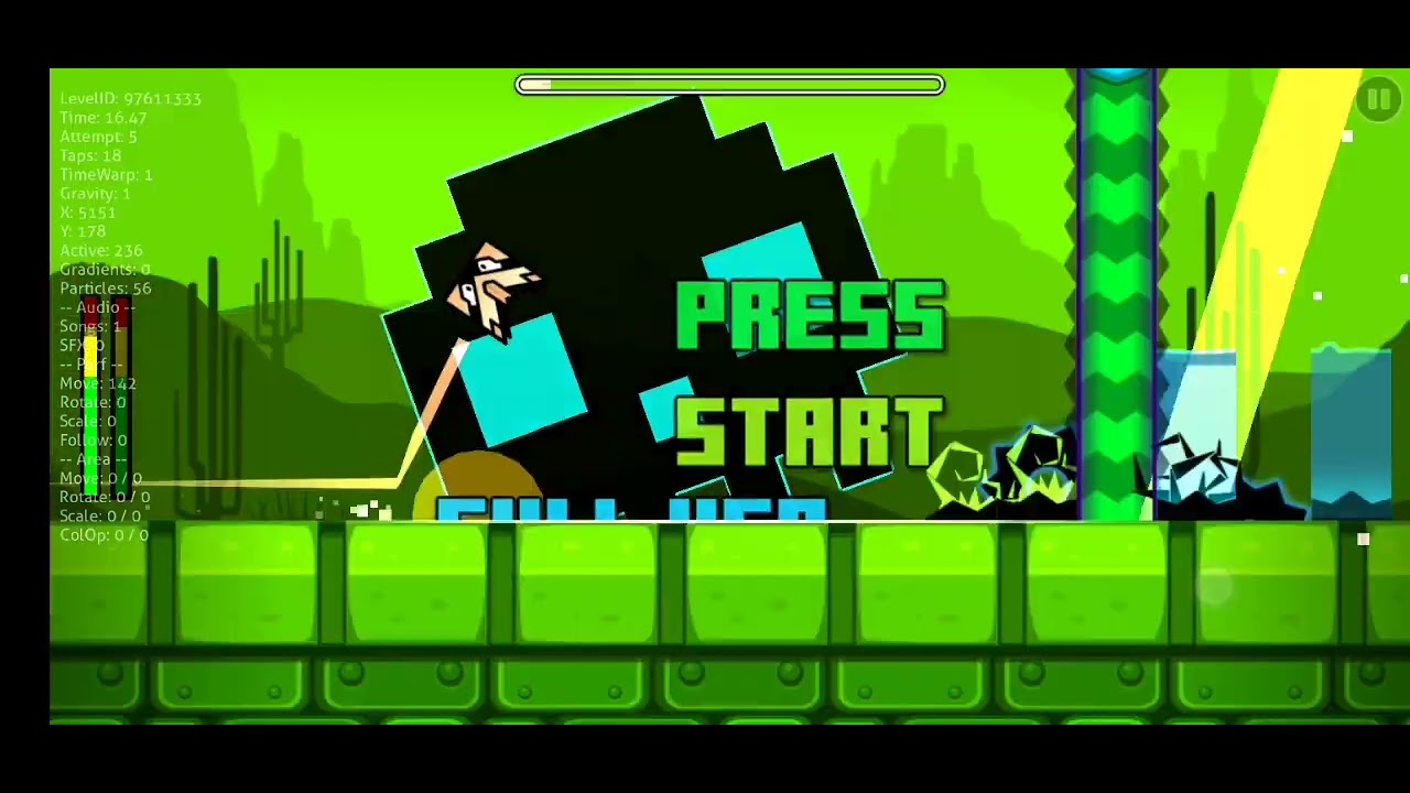geometry dash press start full versions - YouTube