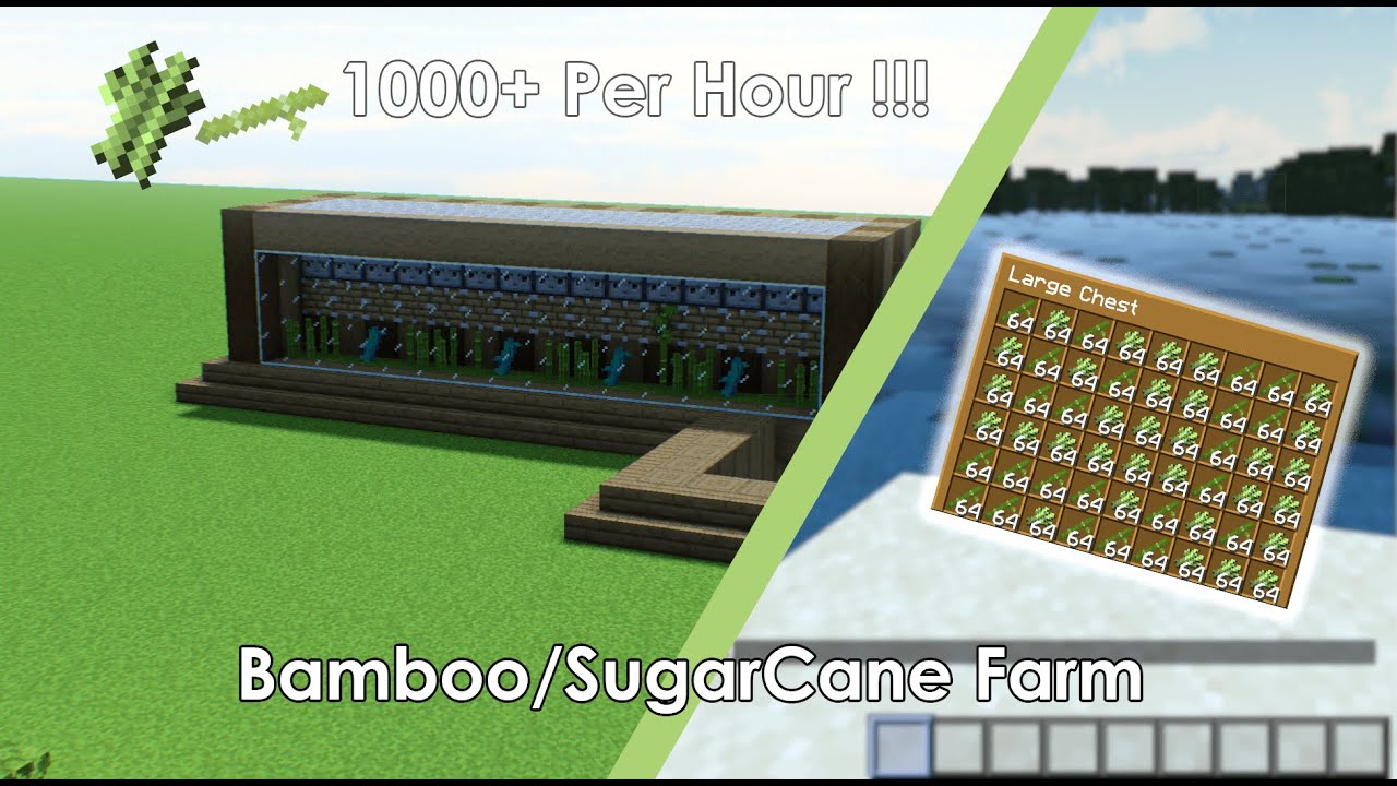 Minecraft: How to Build a Fully Automatic Sugarcane/Bamboo Farm - YouTube