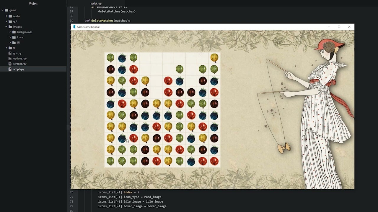 Ren'Py Minigame Tutorial - SameGame, Part 7 - YouTube
