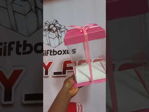 transparent cake box #diycrafts #cake #giftbox #painting #packaging #howto #handmade