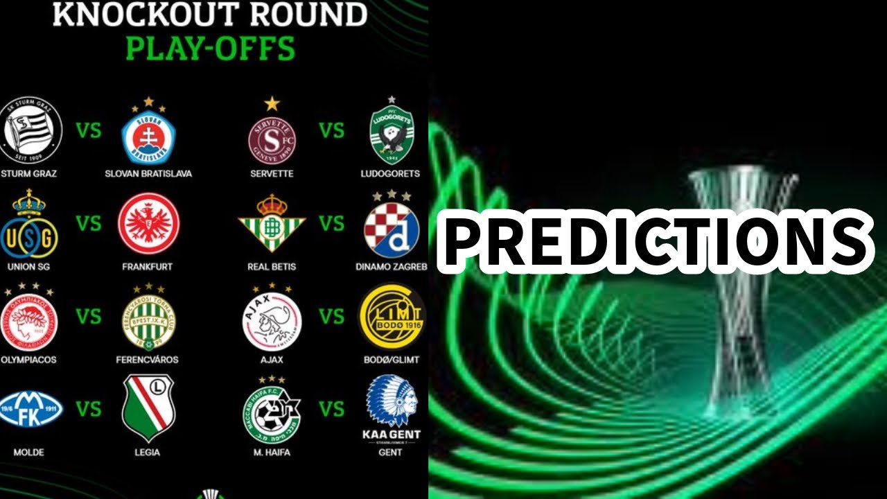 MY CONFERENCE LEAGUE 23/24 KNOCKOUT ROUND-PLAYOFFS PREDICTIONS - YouTube