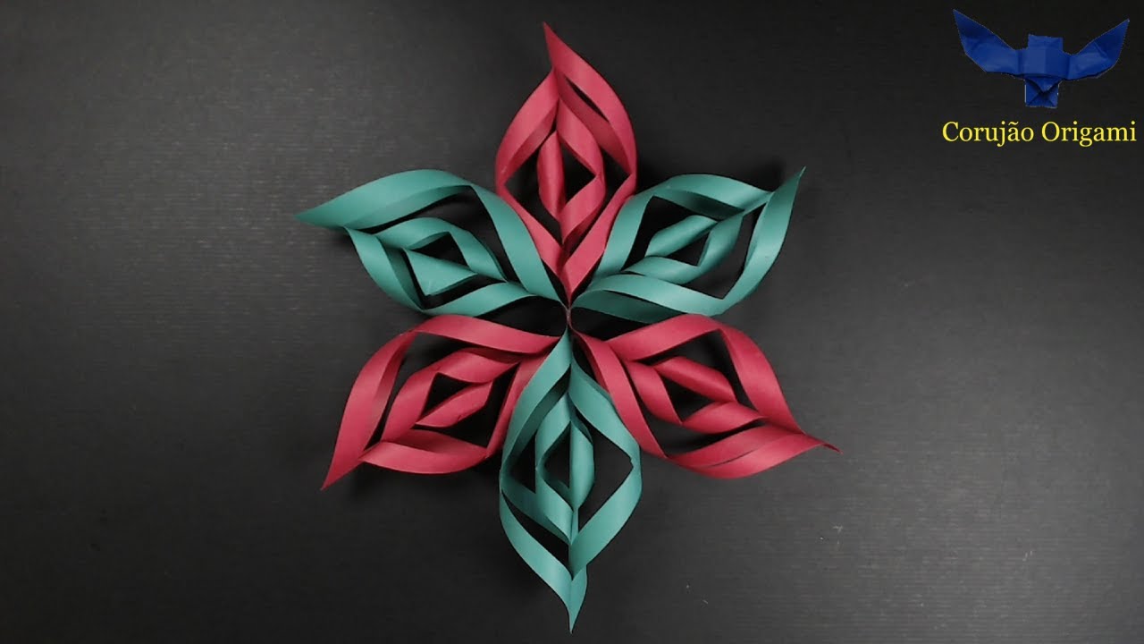 Como fazer Origami FLOCO DE NEVE rápido e fácil - Enfeite Natal ...