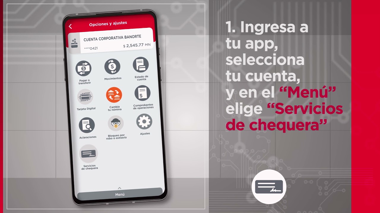 Protege tus cheques desde Banorte Móvil - YouTube