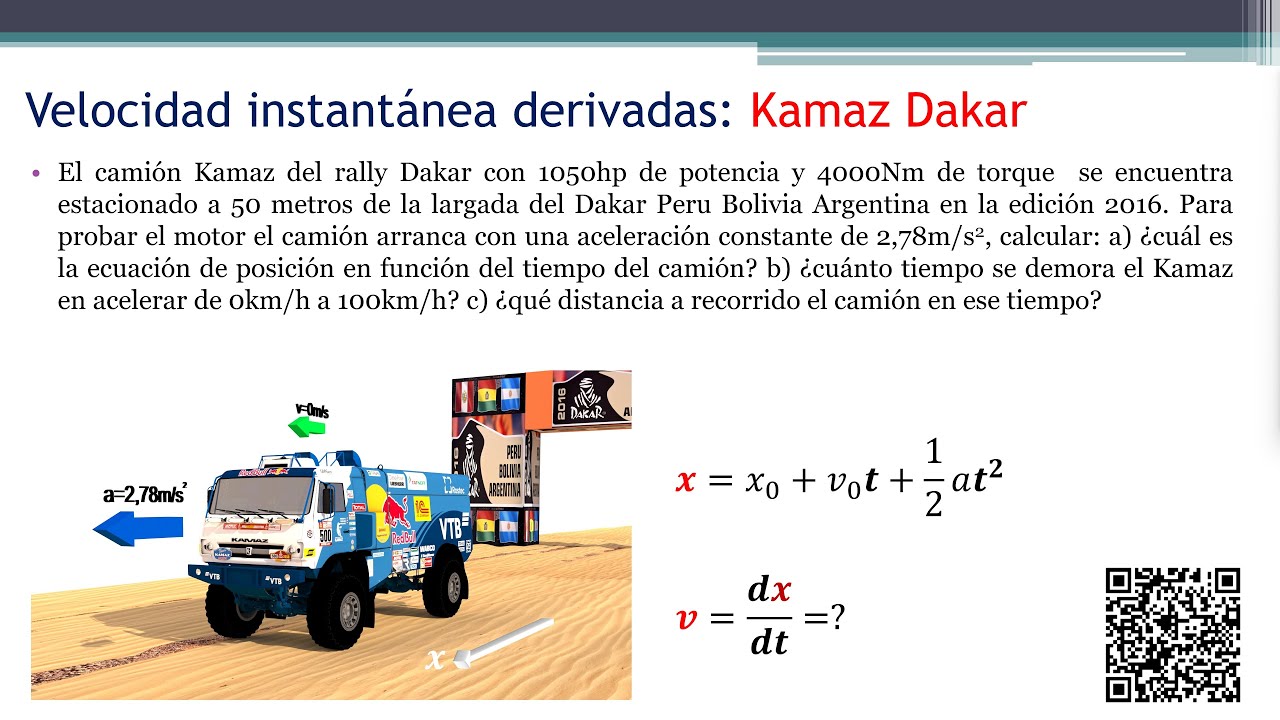 VELOCIDAD INSTANTANEA DERIVADAS ejercicios N°4 KAMAZ DAKAR: cómo ...