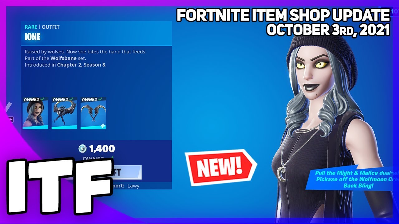 Fortnite Item Shop *NEW* IONE SET + *NEW* EMOTE! [October 3rd, 2021 ...