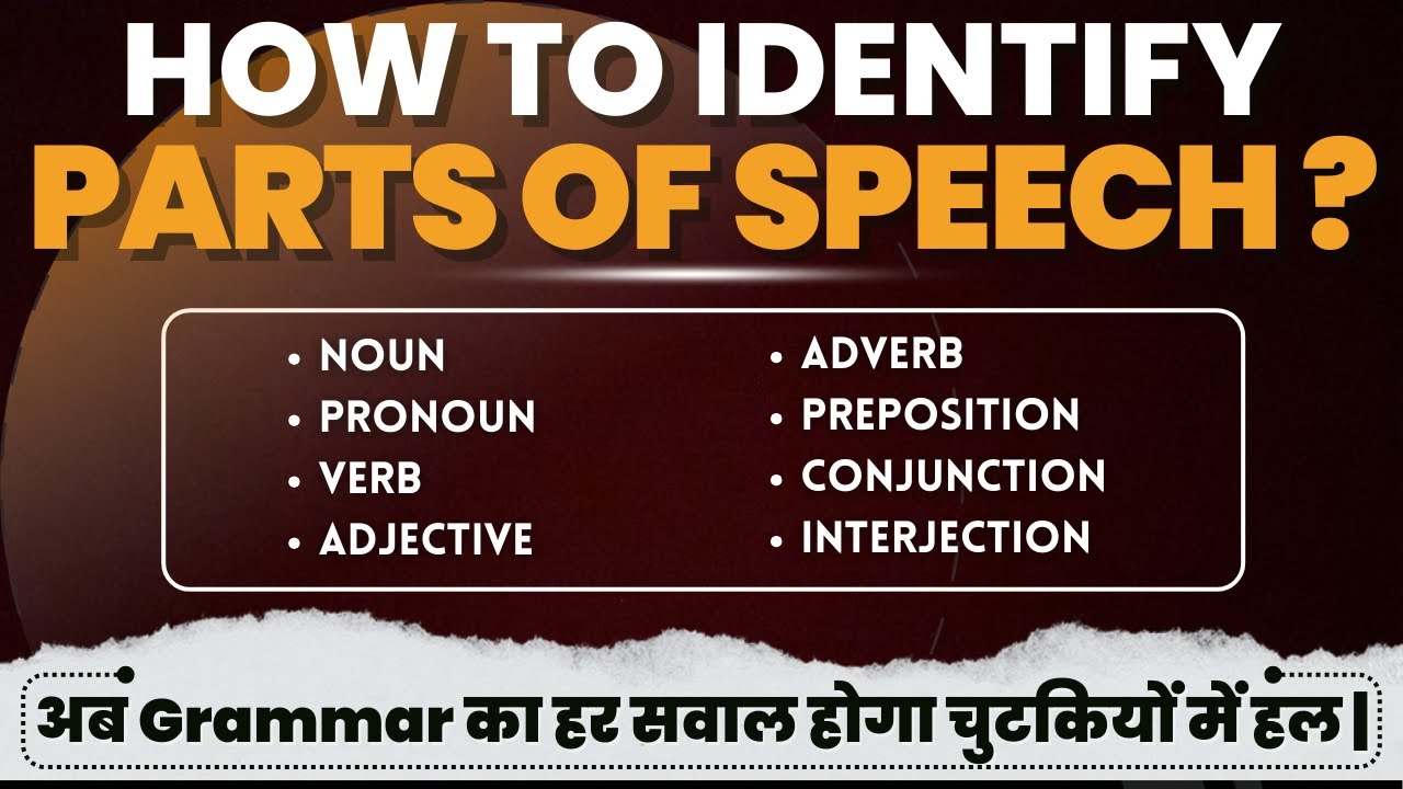 How to identify parts of speech | Grammar concepts | For all ...