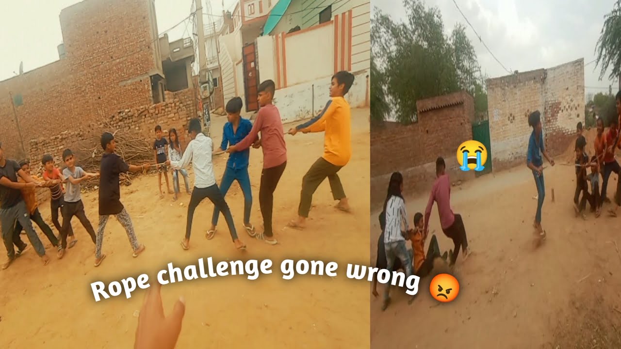 Rope challenge gone wrong 😡 - YouTube