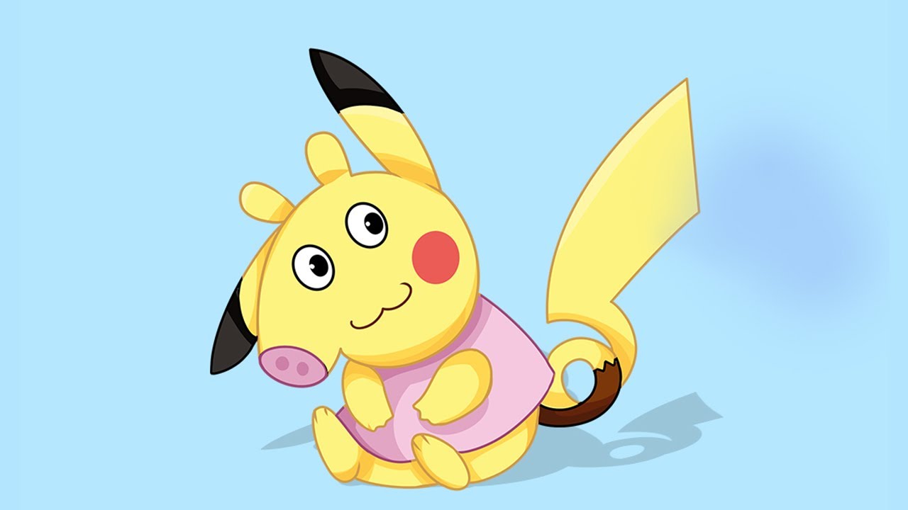 Pokémon Fusion Pikachu + Peppa Pig | Cartoon Art - YouTube
