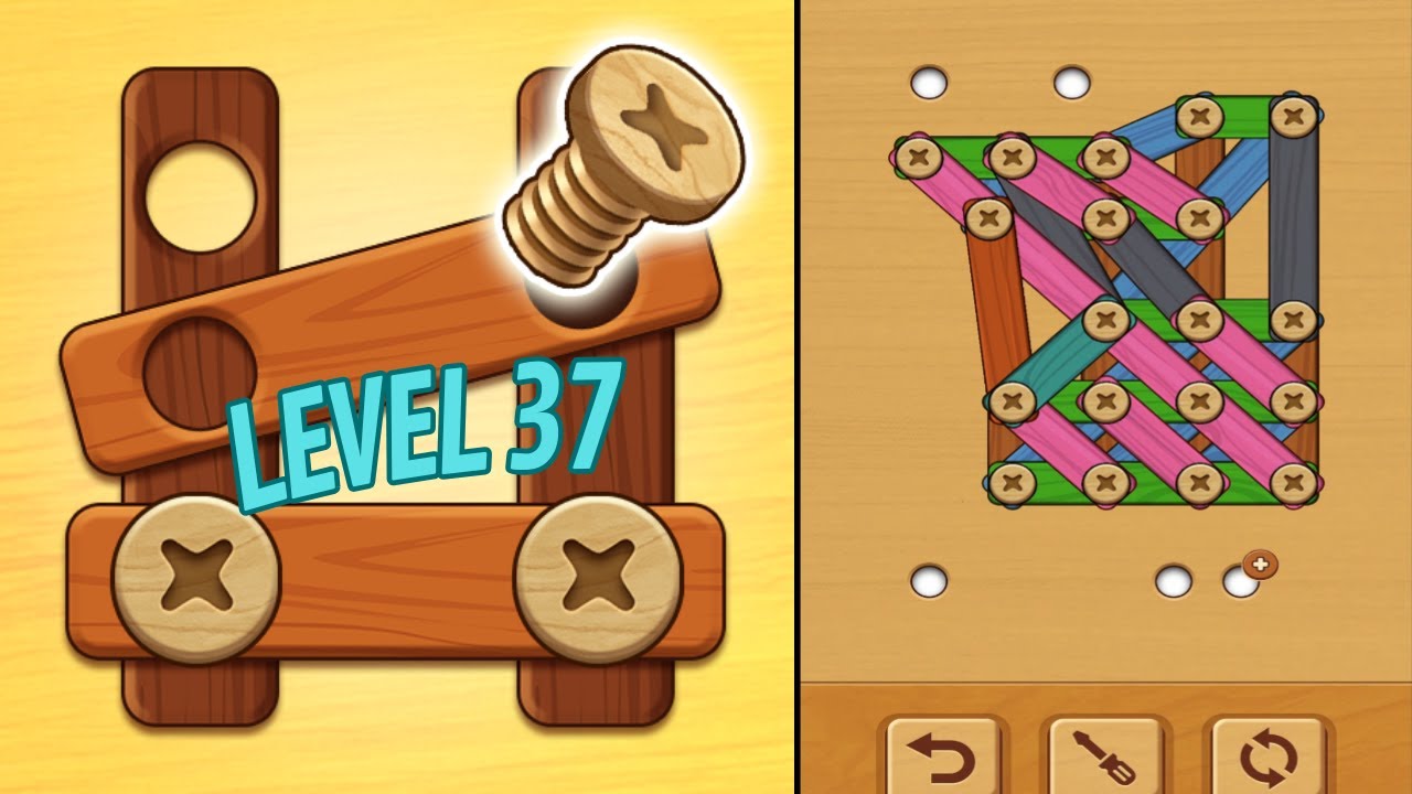 🏅 WOODLE - WOOD SCREW PUZZLE 🤪 Level 37 🧩 Gameplay Walkthrough - YouTube