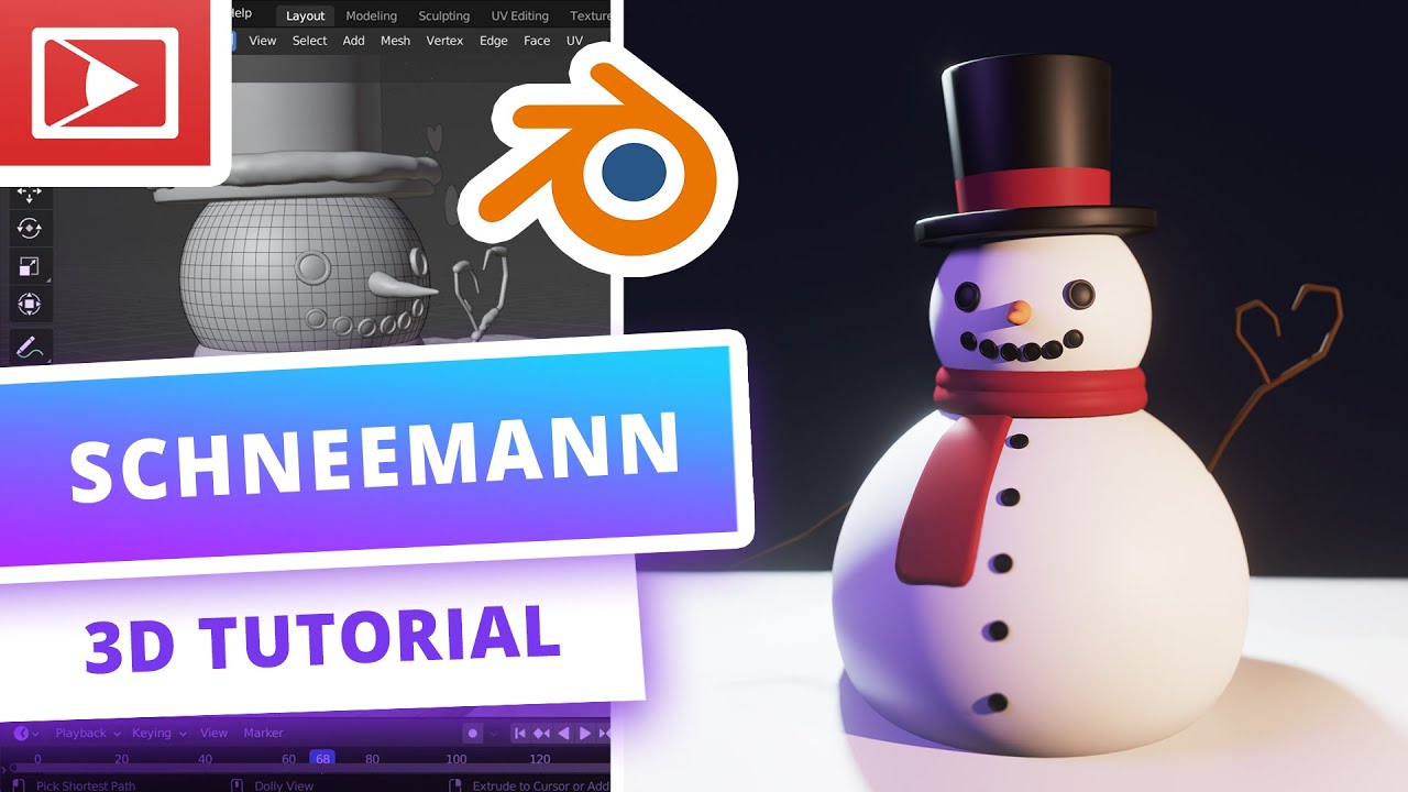 Schneemann 3D modellieren | Blender 3D Tutorial - YouTube