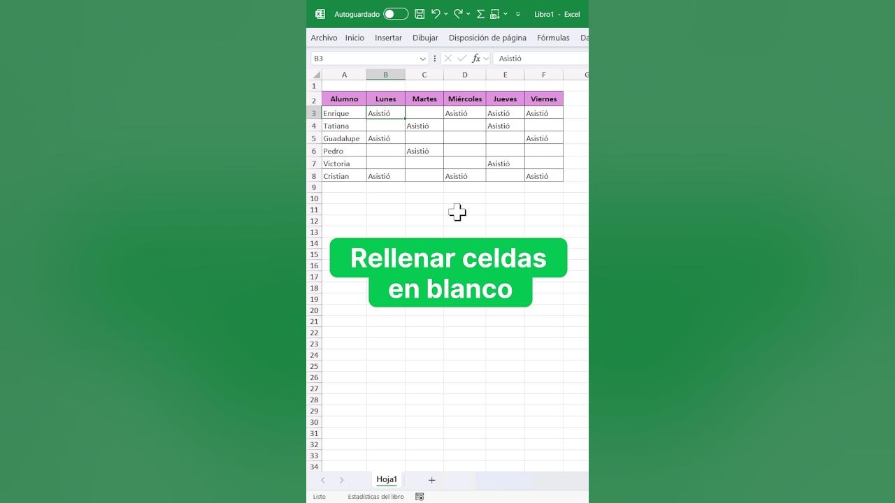Rellenar CELDAS en BLANCO automáticamente en Excel #excel #microsoftexcel #excelavanzado - YouTube