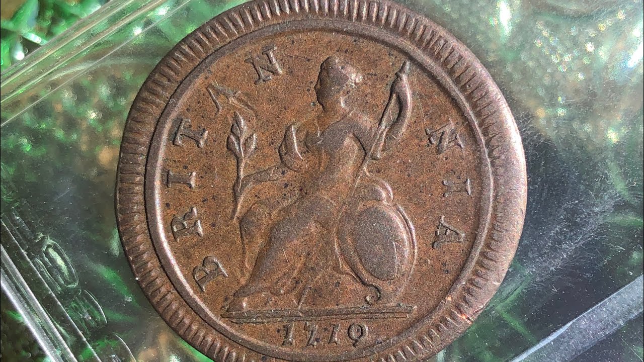 1719 Great Britain 1/2 Penny - 305 Year Old Coin Of King George I - YouTube