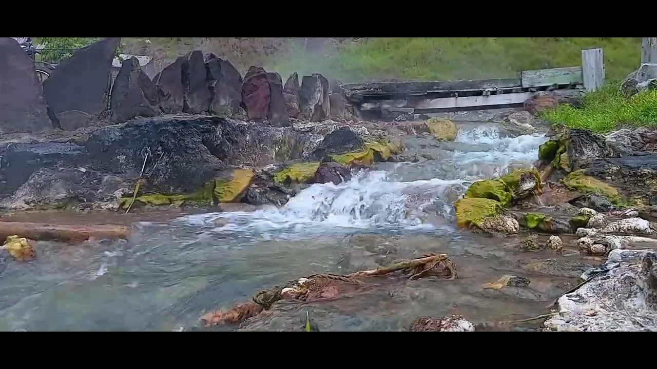Relaxing, Hot spring waterfall in Aceh - YouTube