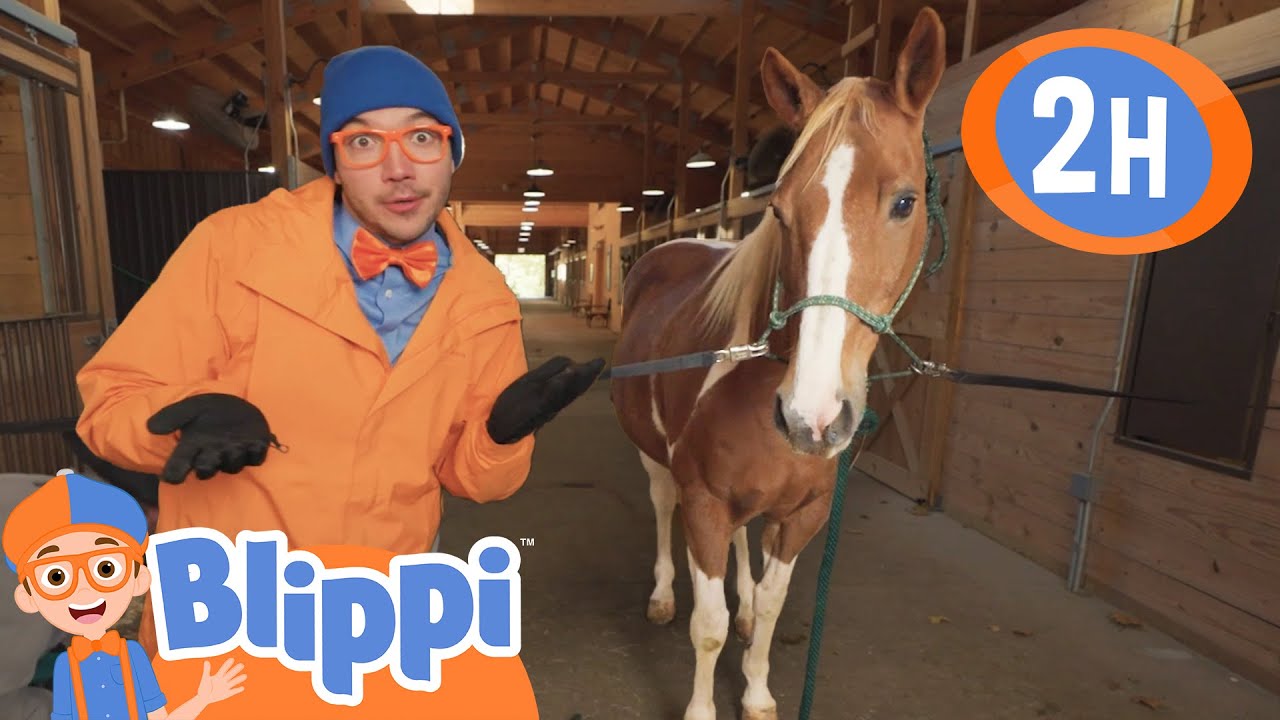 Blippi's Horsin' Around | Animals for Kids | Animal Cartoons | Funny ...