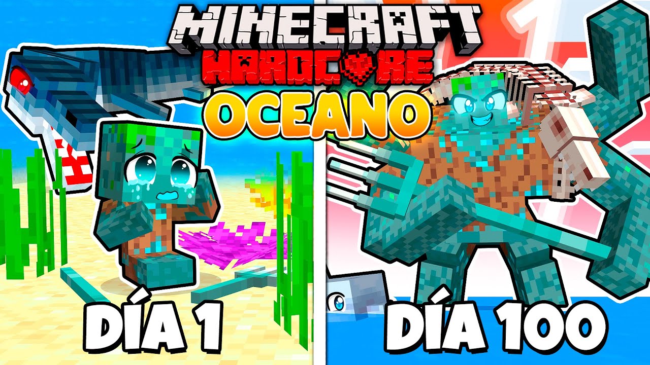 🎃SOBREVIVÍ 100 Días SIENDO un ZOMBIE AHOGADO! en MINECRAFT HARDCORE ...