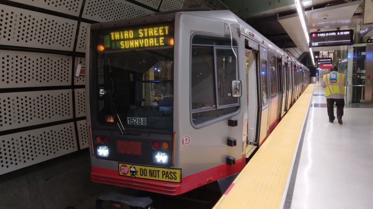 SF Muni 2001 Breda LRV3 #1528 on Route T Third Street - 2-Car Train ...