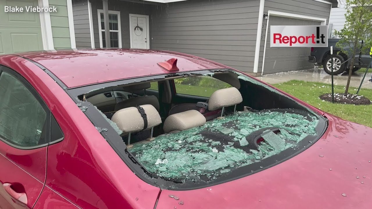 Severe storms hammer Central Texas with large hail, strong winds - YouTube