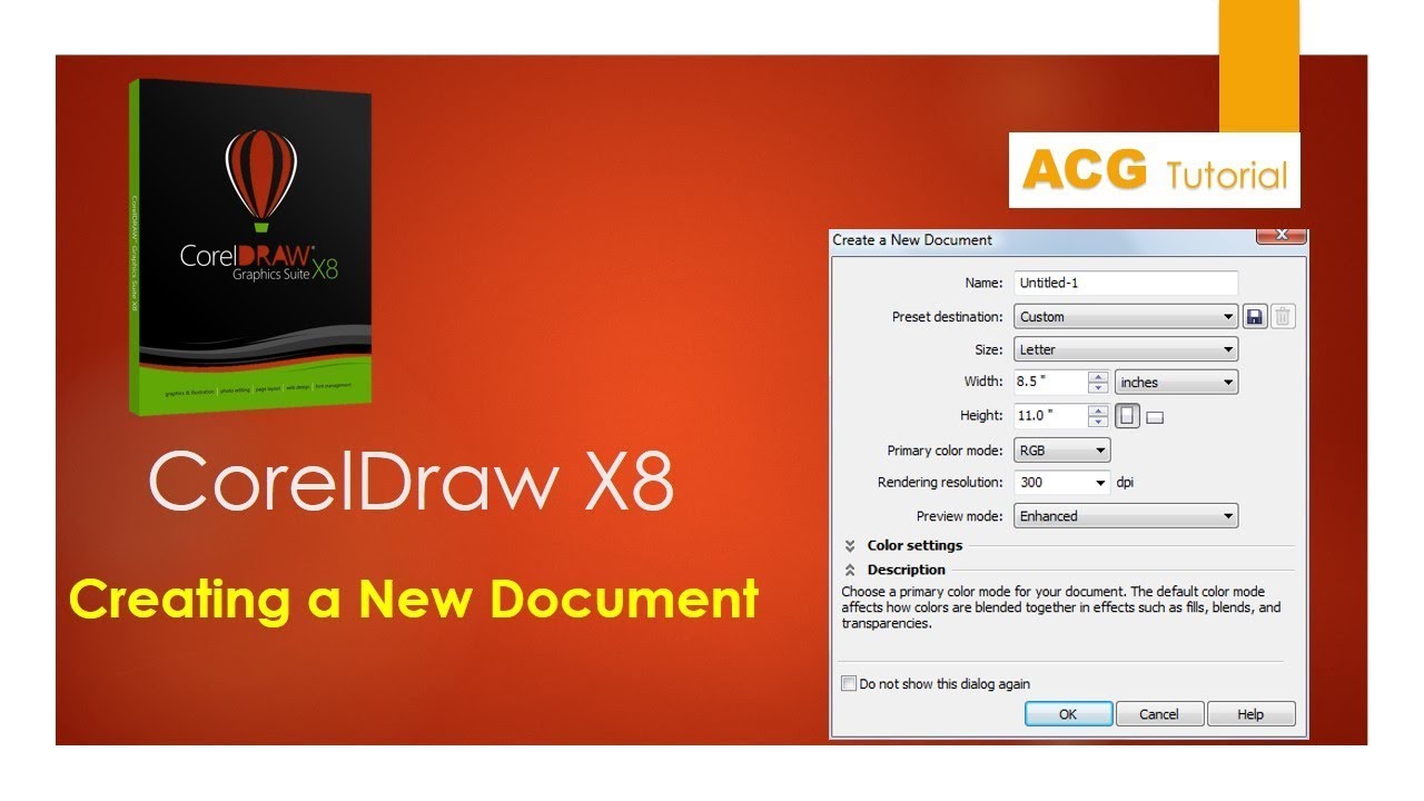 Creating A New Document - In CorelDraw X8 - By Amol Gulekar | in Hindi ...